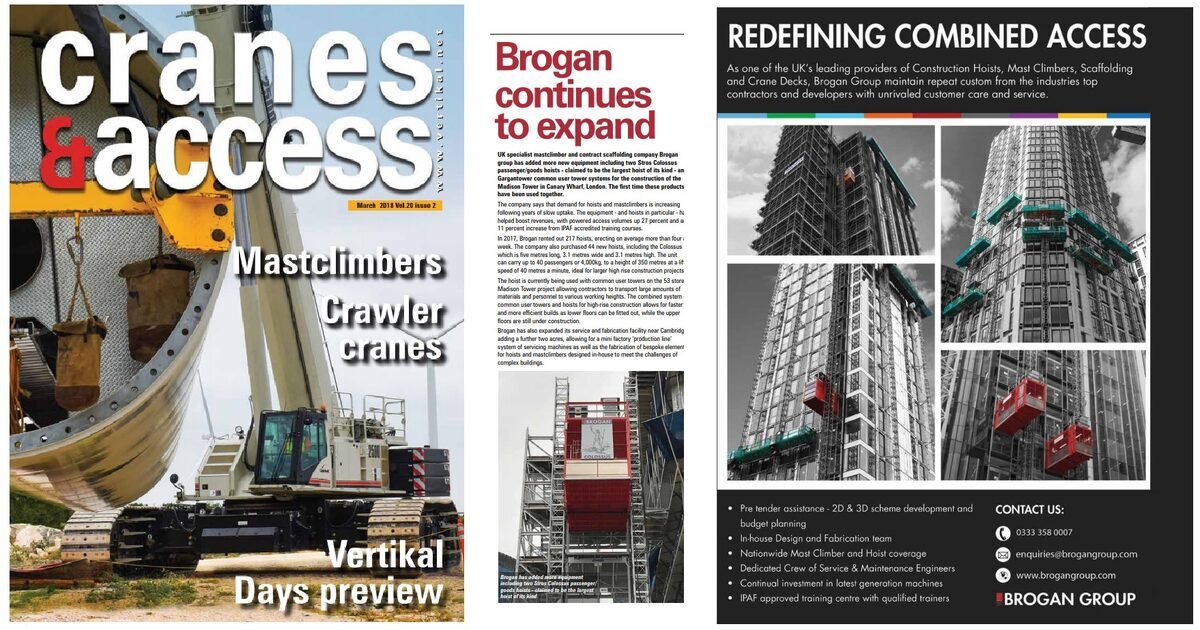 Brogan Group Colossus Hoist, Common Towers and Mast Climbers featured ...